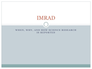 PPT - IMRAD PowerPoint Presentation, free download - ID:9346103