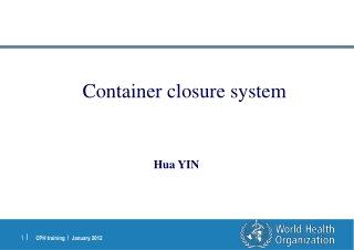 PPT - Container closure system PowerPoint Presentation, free download ...