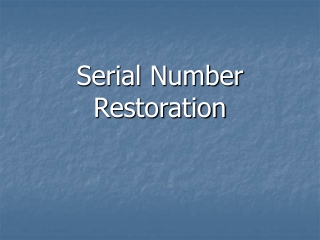PPT - Serial Number Restoration PowerPoint Presentation, free download ...