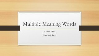 PPT - Multiple Meaning Words PowerPoint Presentation, free download ...