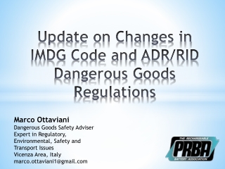 PPT - Update on Changes in IMDG Code and ADR/RID Dangerous Goods ...