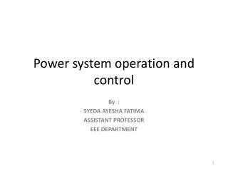 PPT - Power system operation and control PowerPoint Presentation, free ...