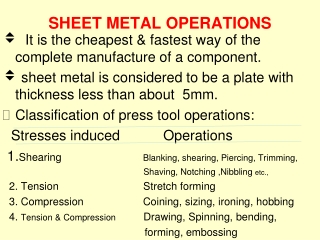 PPT - SHEET METAL OPERATIONS PowerPoint Presentation, free download ...