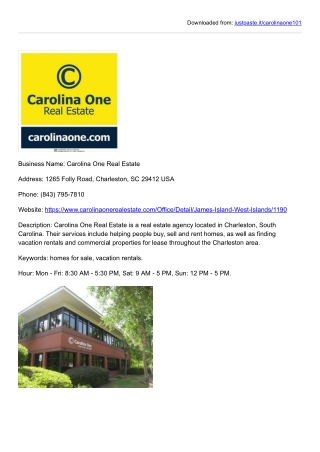Carolina One Real Estate Online Presentations Channel