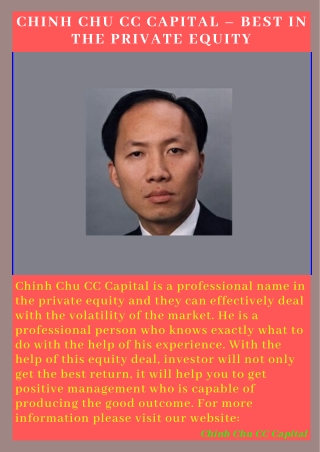 Chinh Chu CC Capital Online Presentations Channel