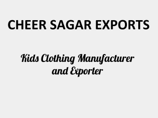 Cheer Sagar Exports Online Presentations Channel