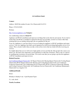 Air Conditioner Repair Online Presentations Channel